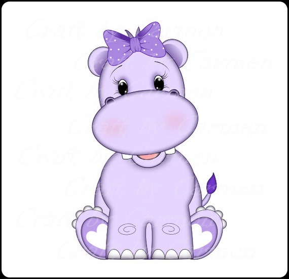 Clip Art Hippo Purple