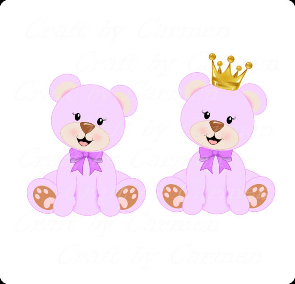Princess Teddy Bear Prince Teddy Bearcrown Sweet Teddy - Etsy