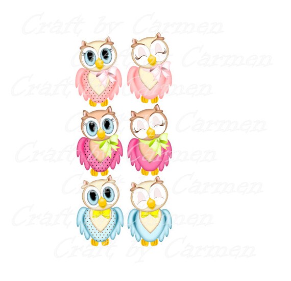 Owls clip art cute owls clipart scrapbook graphic design | Etsy