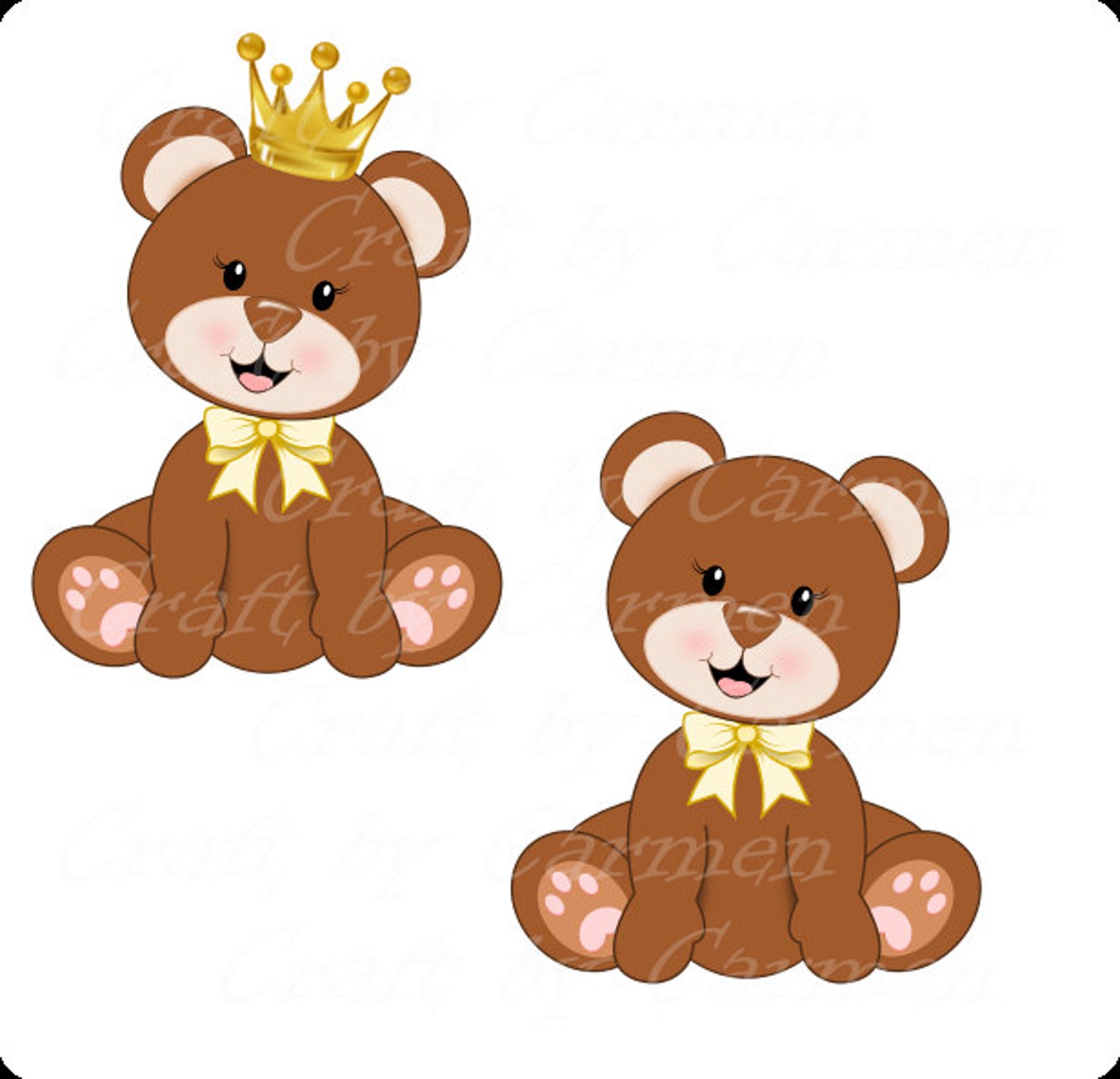 Princess Teddy Bear Prince Teddy Bearcrown Sweet Teddy - Etsy