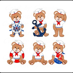 Sailor Teddy Bear, Nautical, Bear Clip Art, Digital Art, Scrapbook ...