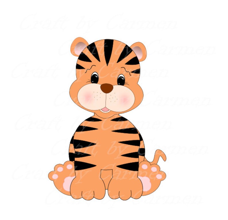 Tiger Clip Art Cute Tiger Zoo Jungle Safari | Etsy