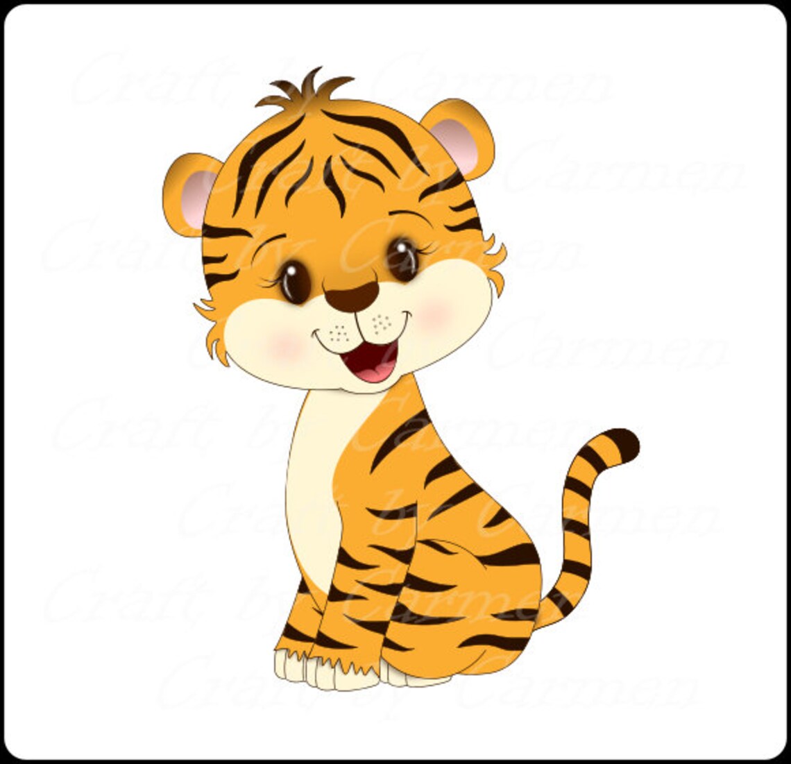 Tiger Clipart Digital Vector Safari African Animal Etsy Clip Art ...