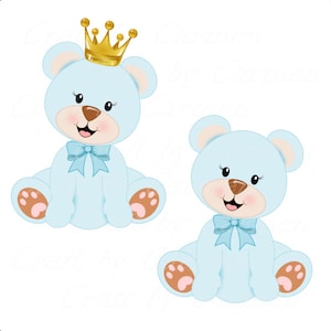 Princess Teddy Bear Prince Teddy Bearcrown Sweet Teddy - Etsy