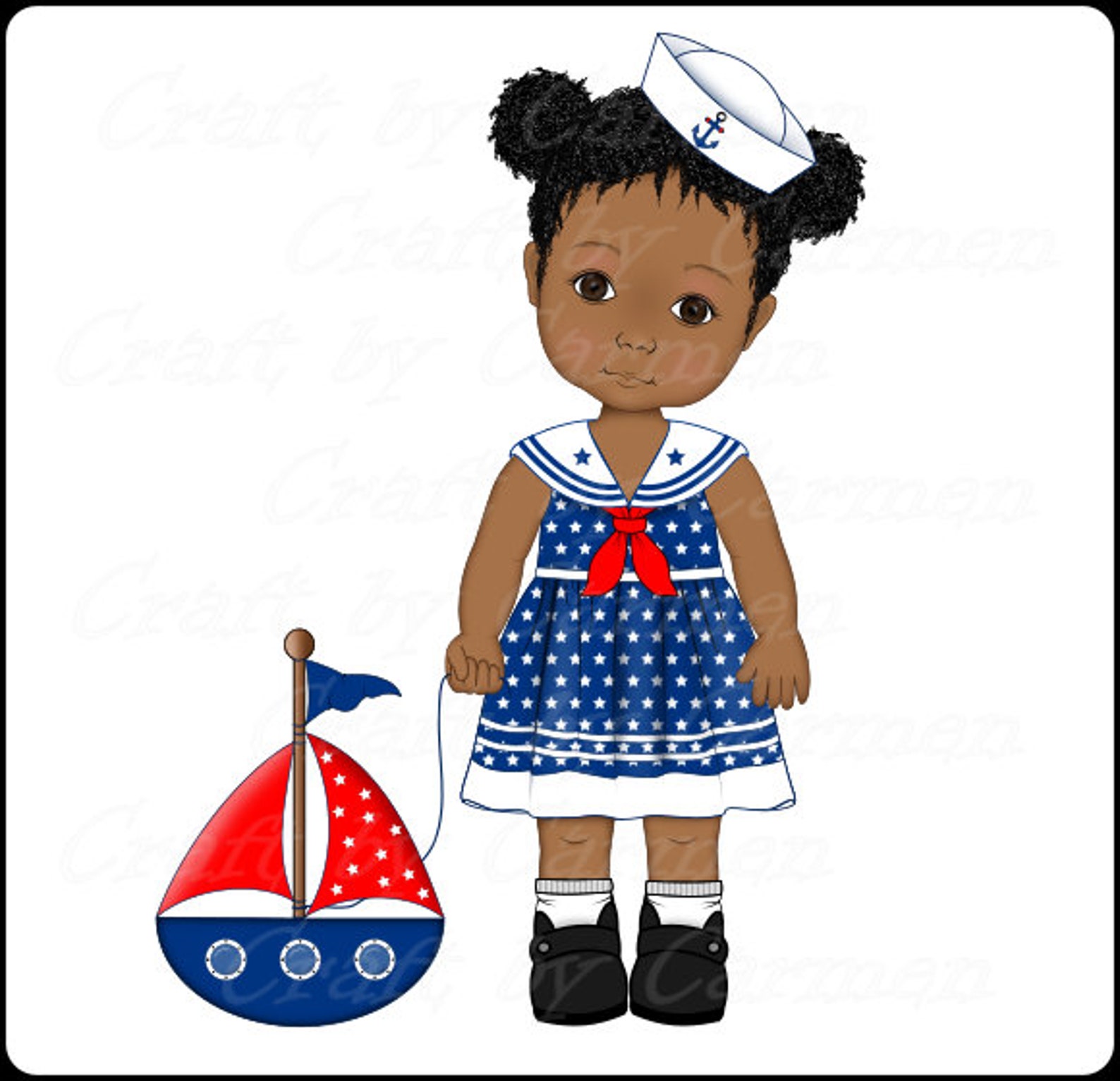 Sailor Girl Clip Art Boat Baby Girl Cute Sailor Ahoy - Etsy