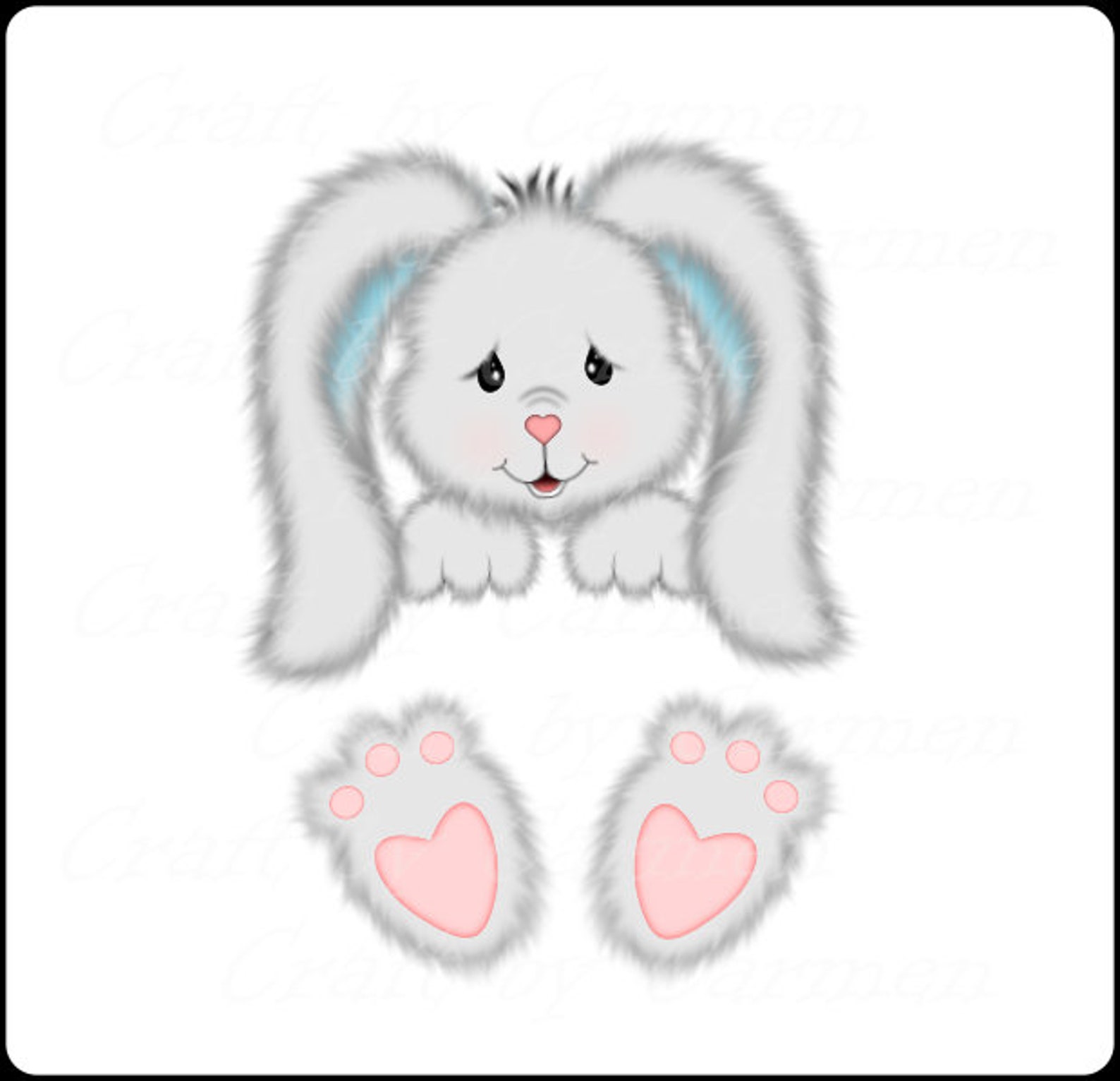 Bunny clip art clipartcute bunniesscrapbookdigital | Etsy