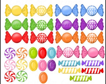 Kawaii Candy Clipart Candies and Sweets Clipart Set - Etsy Canada