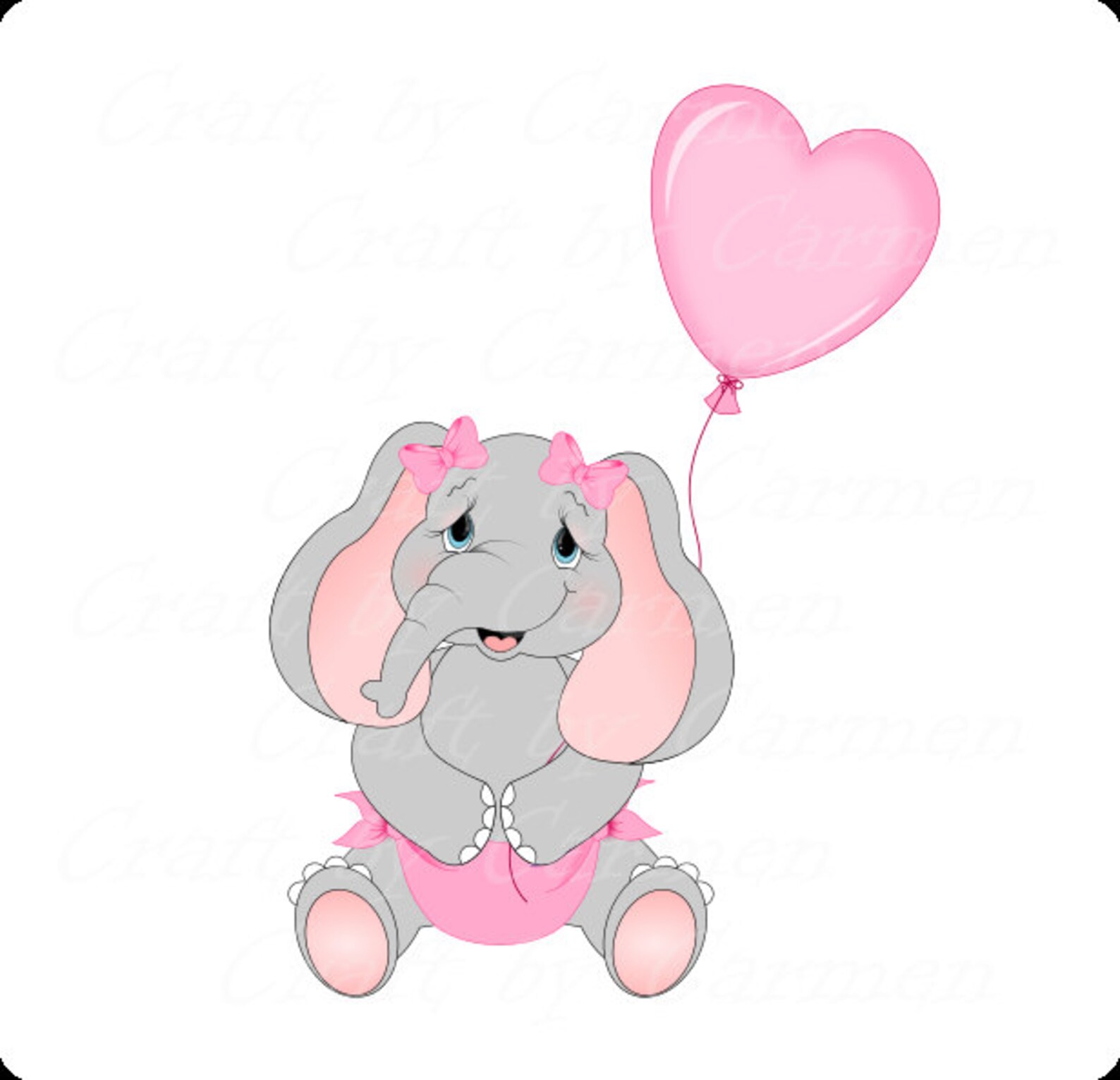 Cute Elephant Clip Art Zoo Safari Jungle Graphic Design | Etsy