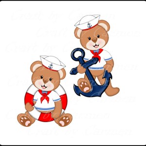 Sailor Teddy Bear, Nautical, Bear Clip Art, Digital Art, Scrapbook ...