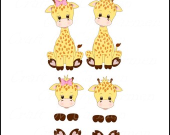 Giraffe Clip Art Cute Giraffes Zoo Jungle Safari Baby | Etsy