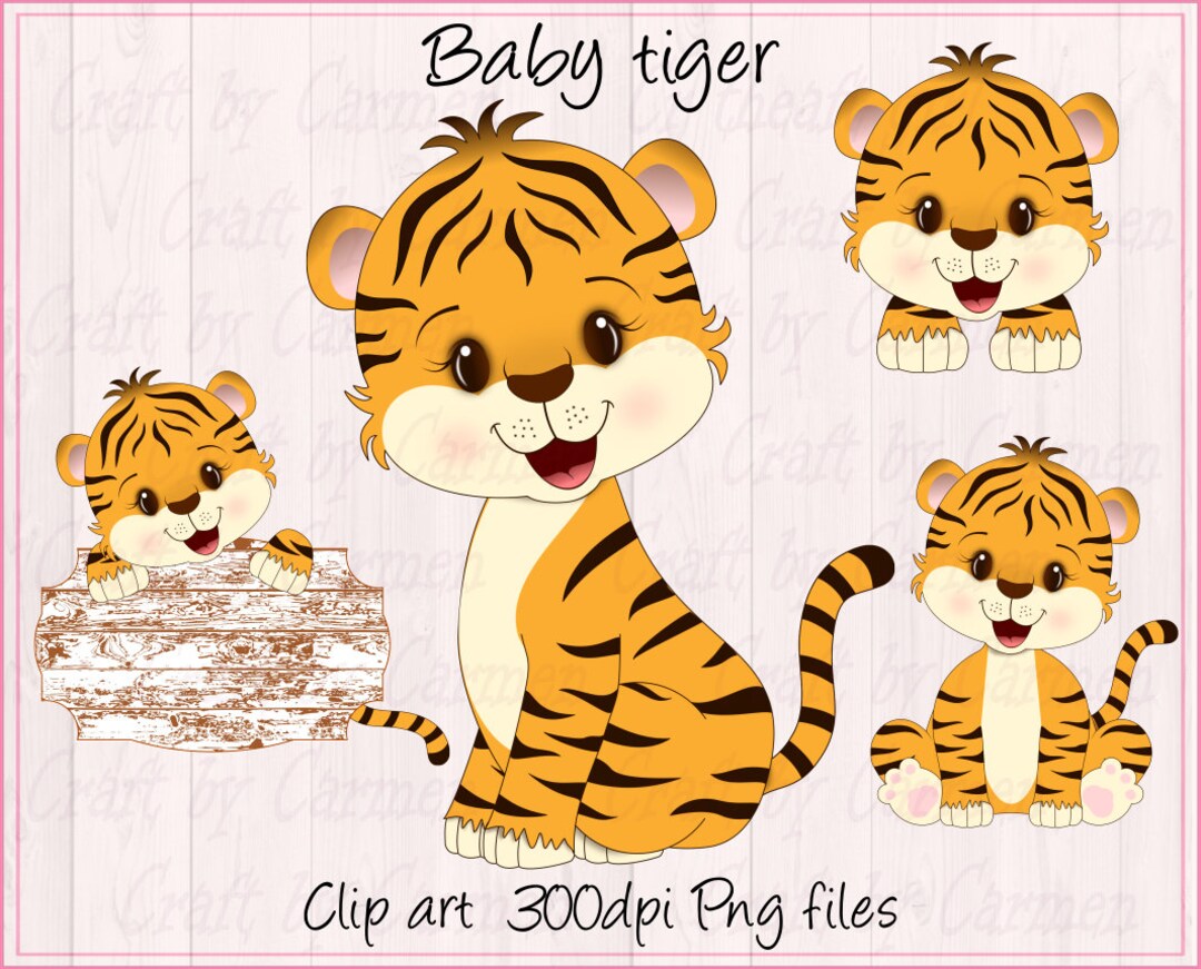 Tiger Clip Art, Cute Tiger, Zoo, Jungle, Safari, Scrapbook,graphic ...