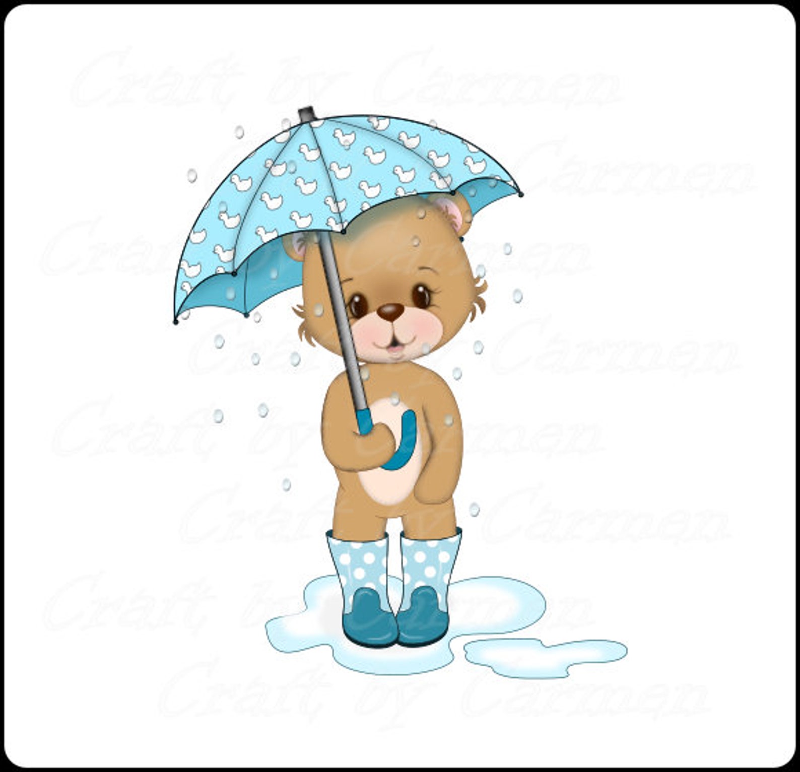 Tommy in the Rain Tommy the Bear Teddy Bear in the Rain - Etsy