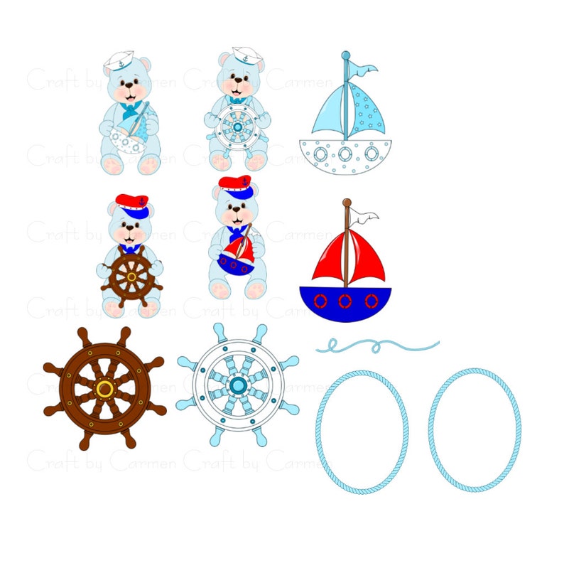 Sailor Teddy Bear Nautical Bear Clip Art Digital Art | Etsy