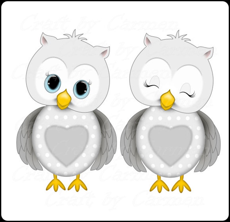 Owls Clip Art Cute Owls Clipart Scrapbook Digital Art - Etsy