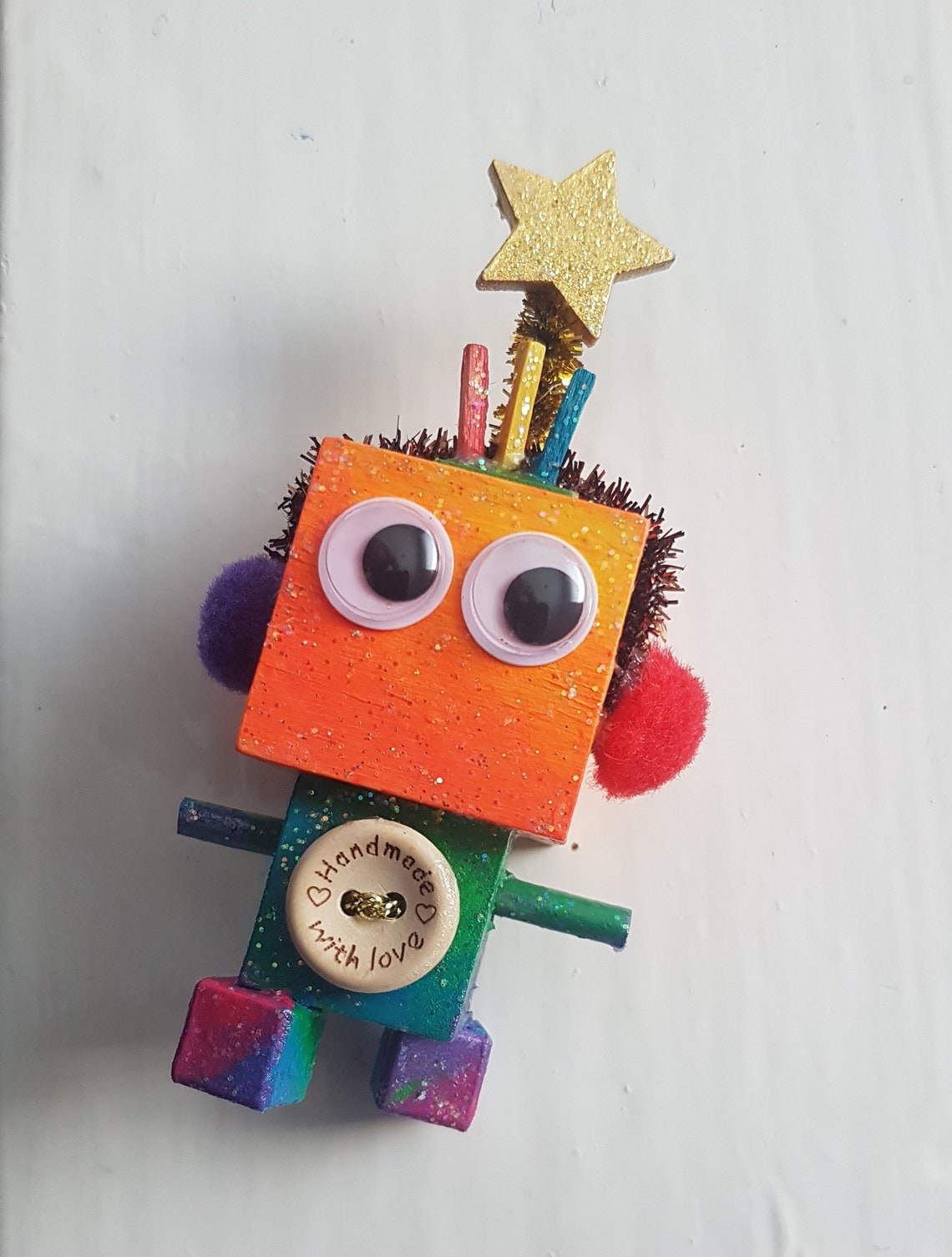 Rainbow Magic Buddy Bot Whimsical Cute Little Robot of | Etsy