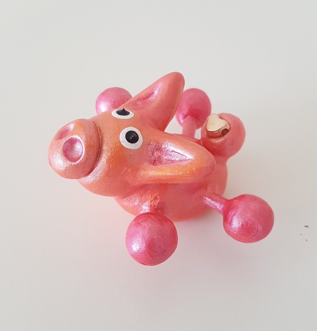 Peachy Pink Hugger Piggie - Whimsical Cute Pet Pig With a Rose Gold ...