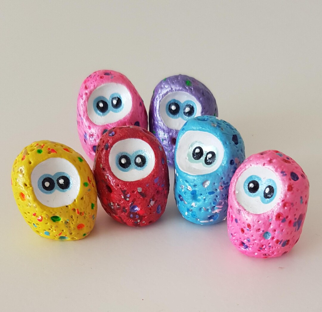 Whimsical Clay Pet Rock Duo: Set of 2 - Desk Buddy - Etsy