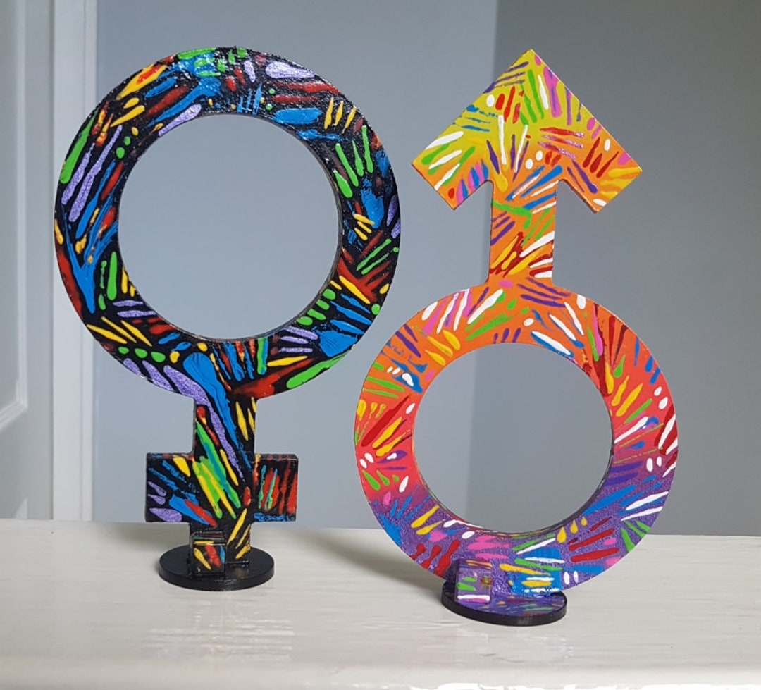 Gender Symbols Freestanding Wooden Signs Design 1 Set of 2. One Sign of ...