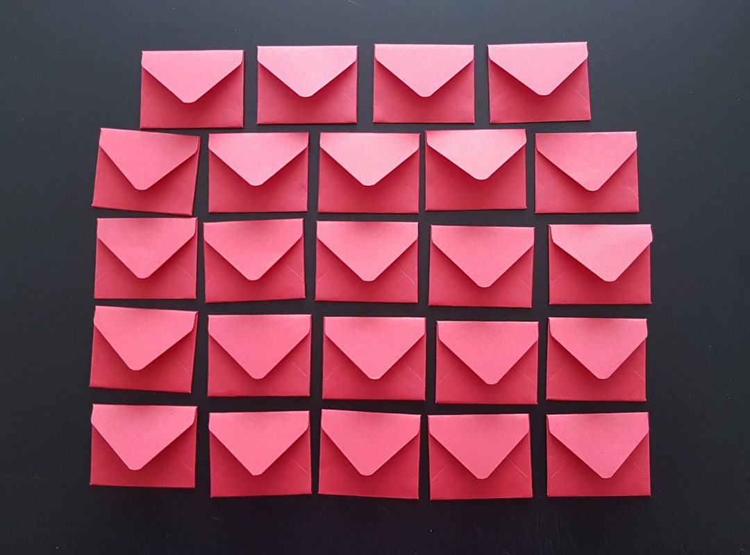 Miniature Envelope Set of 24, Red Colour 4.5 X 3.5 Cm Envelopes 120gsm ...