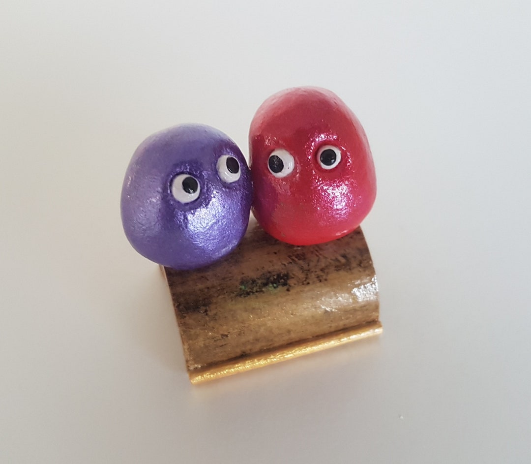 Googly Eye Clay Sculpture Ornaments: Red & Purple Love Bugs - Etsy