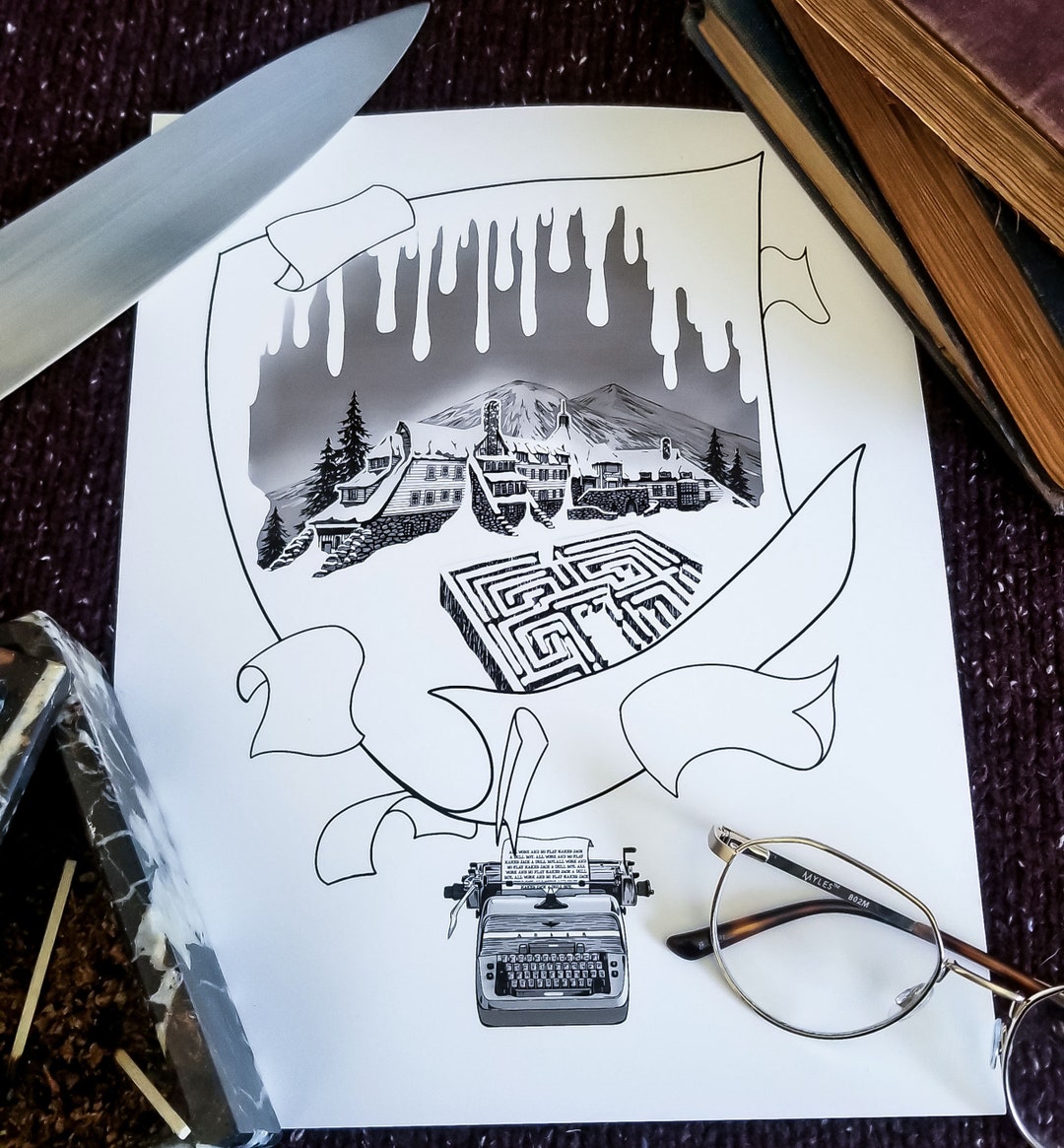 The Overlook Hotel- the Shining Pen and Ink Drawing Stephen King Wall ...