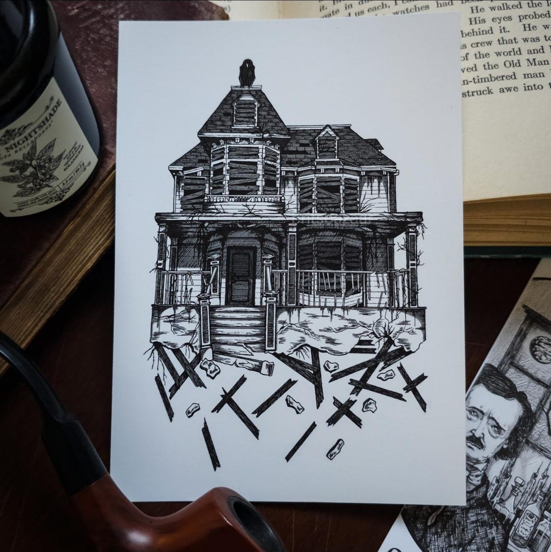Fall of House of Usher Poster Print | Edgar Allan Poe Home Decor ...