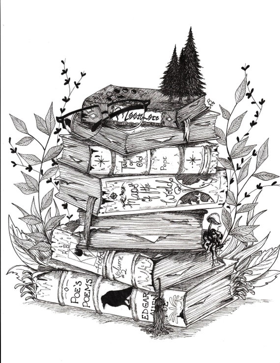 Book Pile Sketch