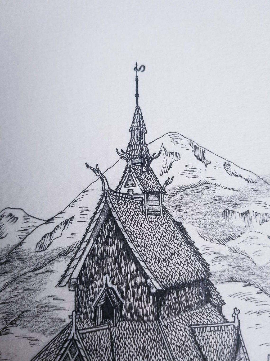 Viking Stave Church From Old World Wall Art Print | Etsy Canada