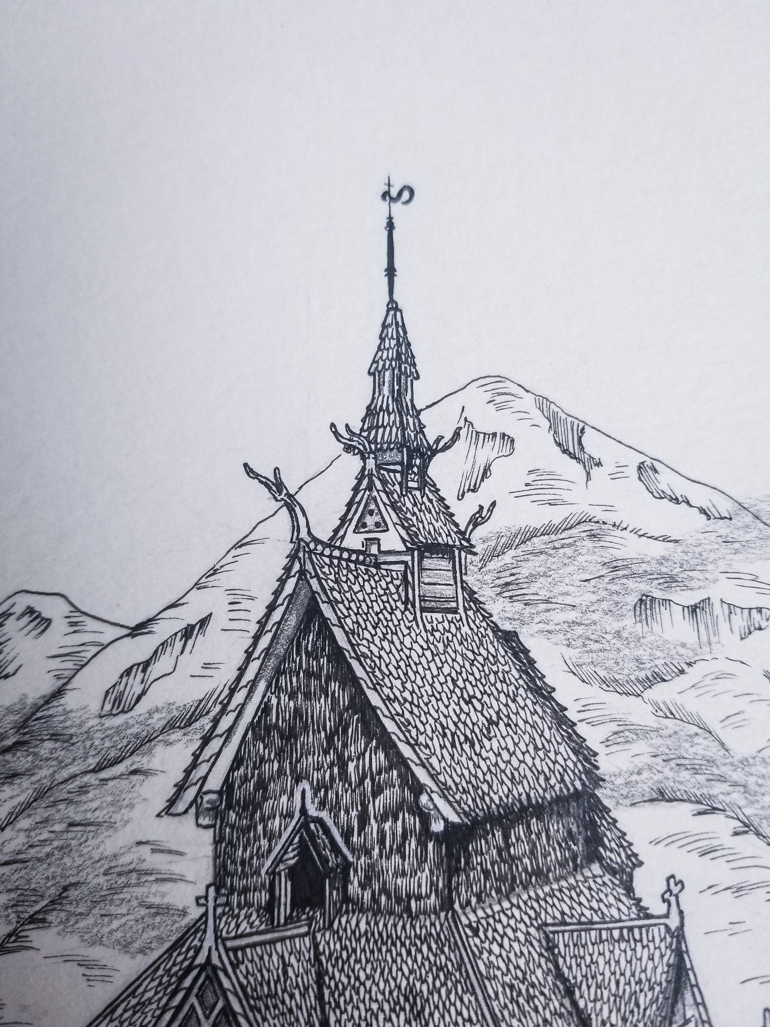 Viking Stave Church From Old World Wall Art Print | Etsy Canada