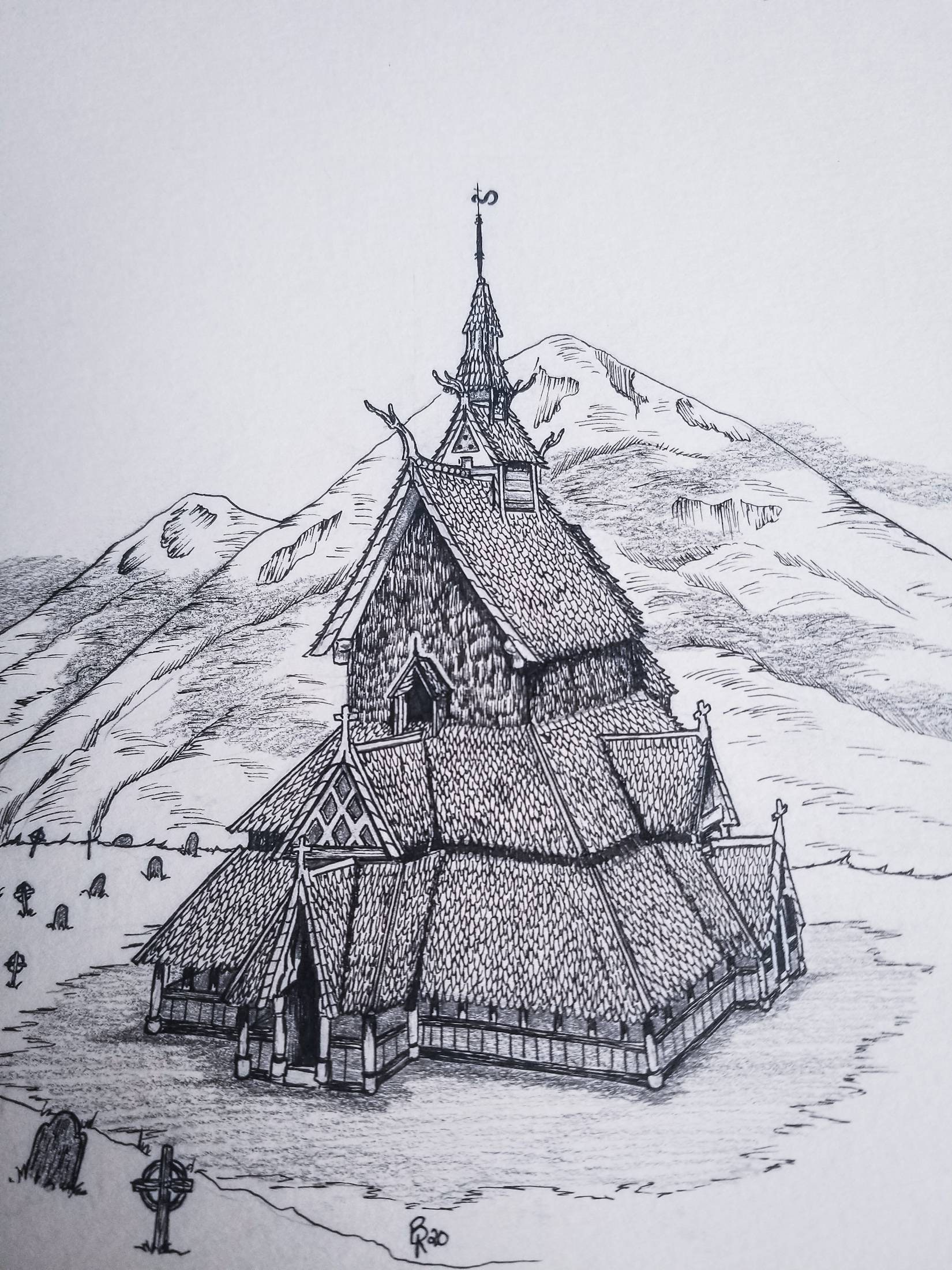 Viking Stave Church From Old World Wall Art Print | Etsy Canada