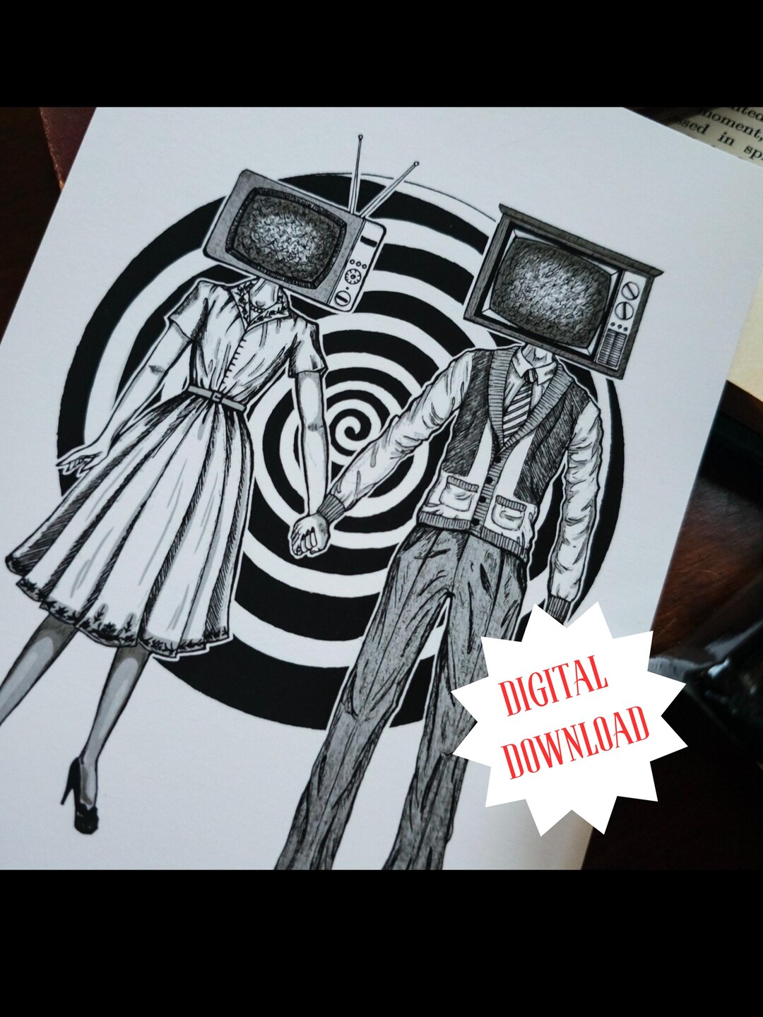 Twilight Zone Couple Poster Print | Gothic Horror Wall Art | Nuclear ...