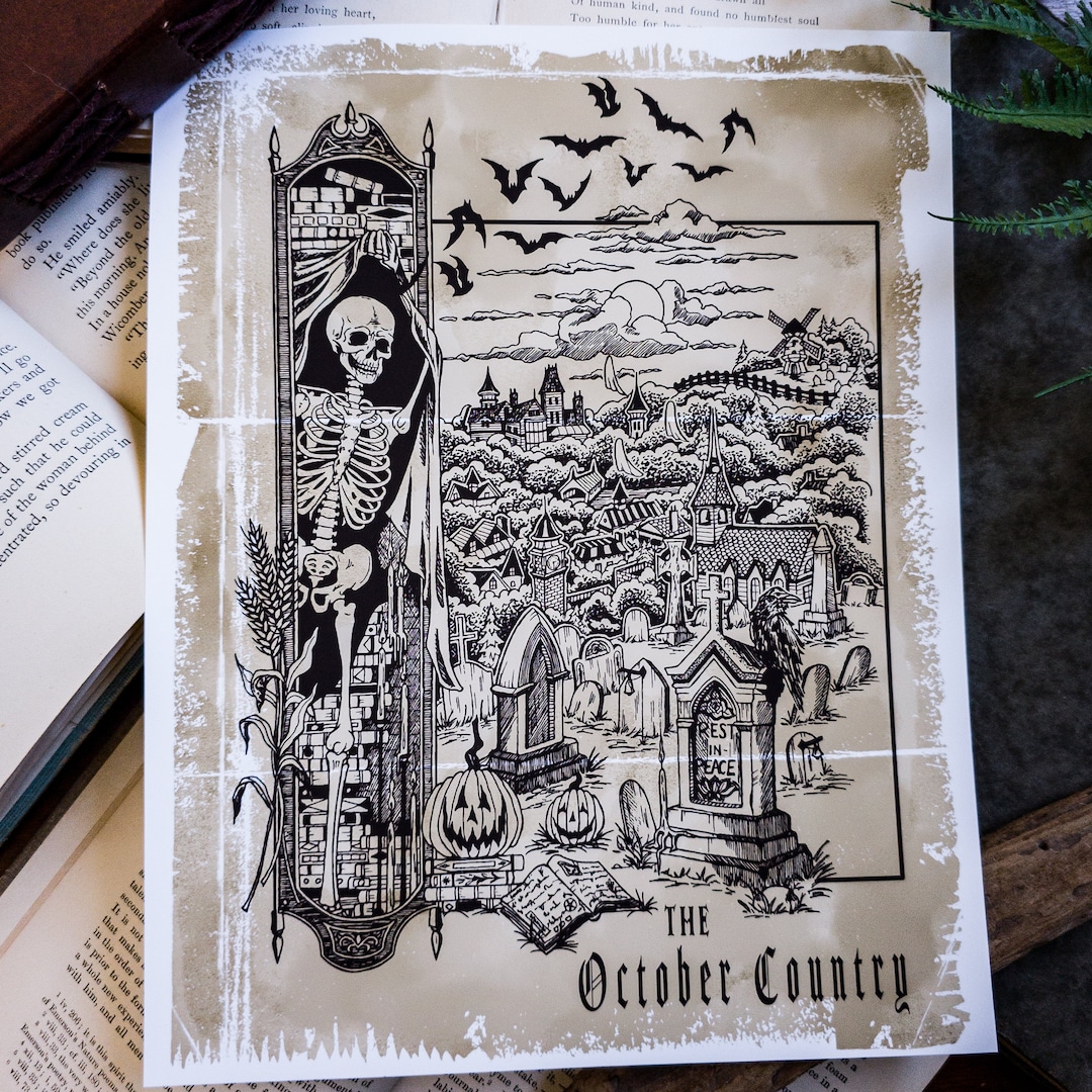 October Country Spooky Halloween Town- Ray Bradbury Inspired Wall Decor ...