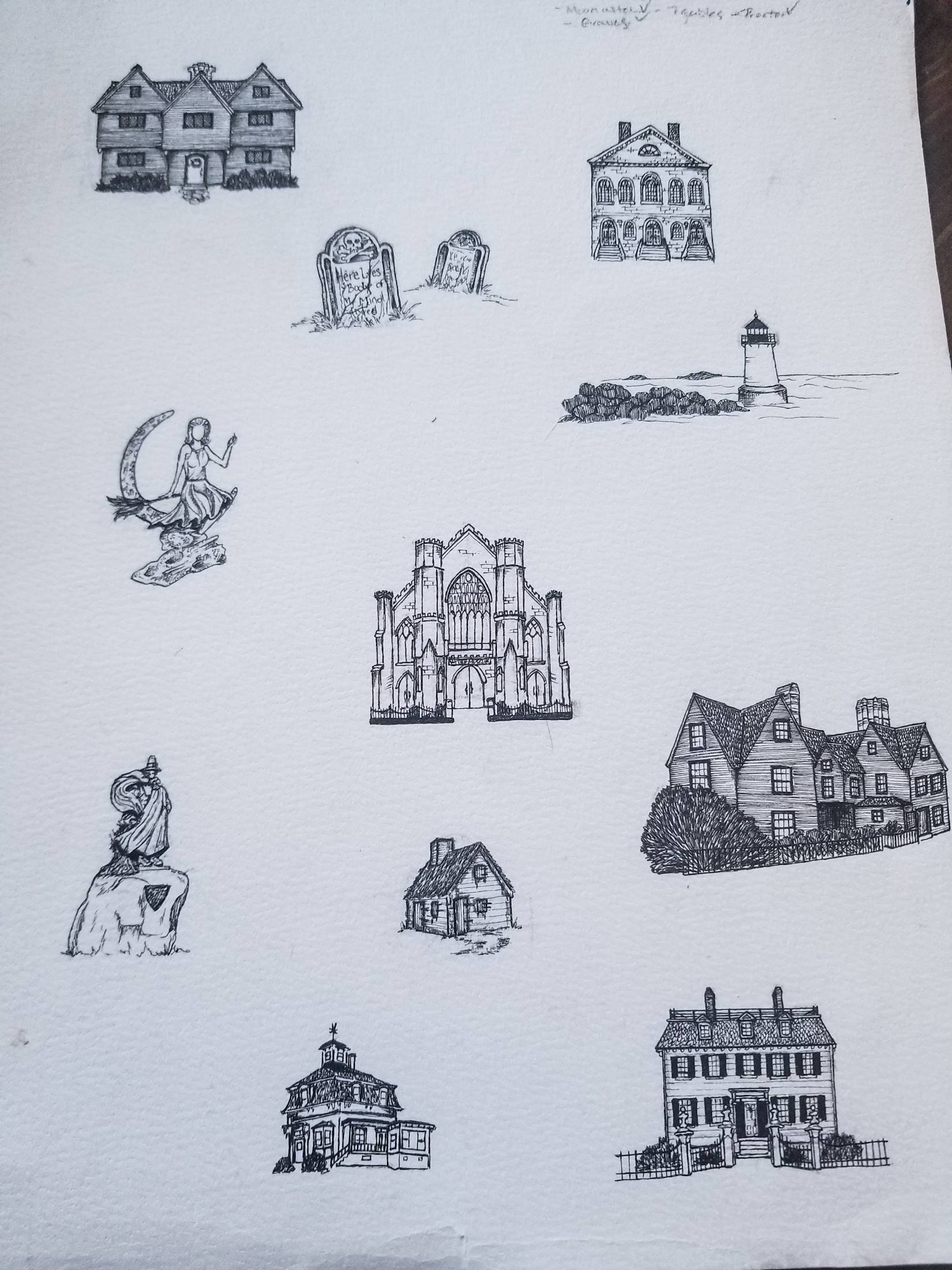 Salem Massachusetts Landmarks Witch City Wall Art Prints - Etsy
