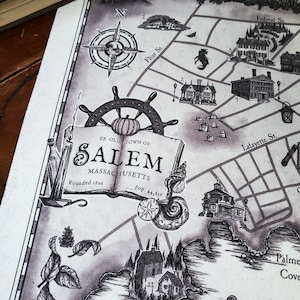LIMITED EDITION Salem, Massachusetts Canvas Map Wall Art 13x19 Inch ...