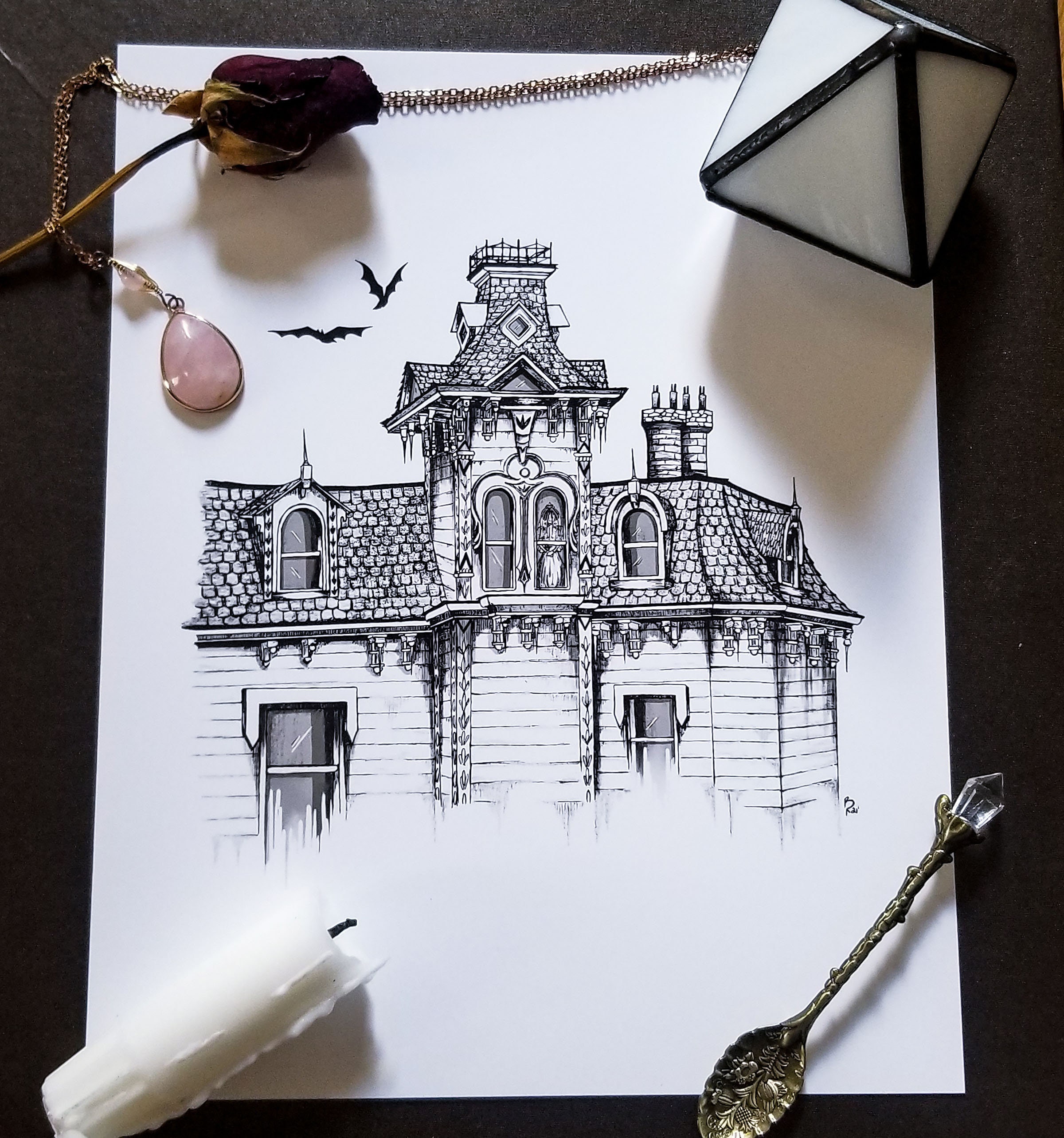 Forgotten Ghosts Haunted Victorian House Wall Art Print | Etsy