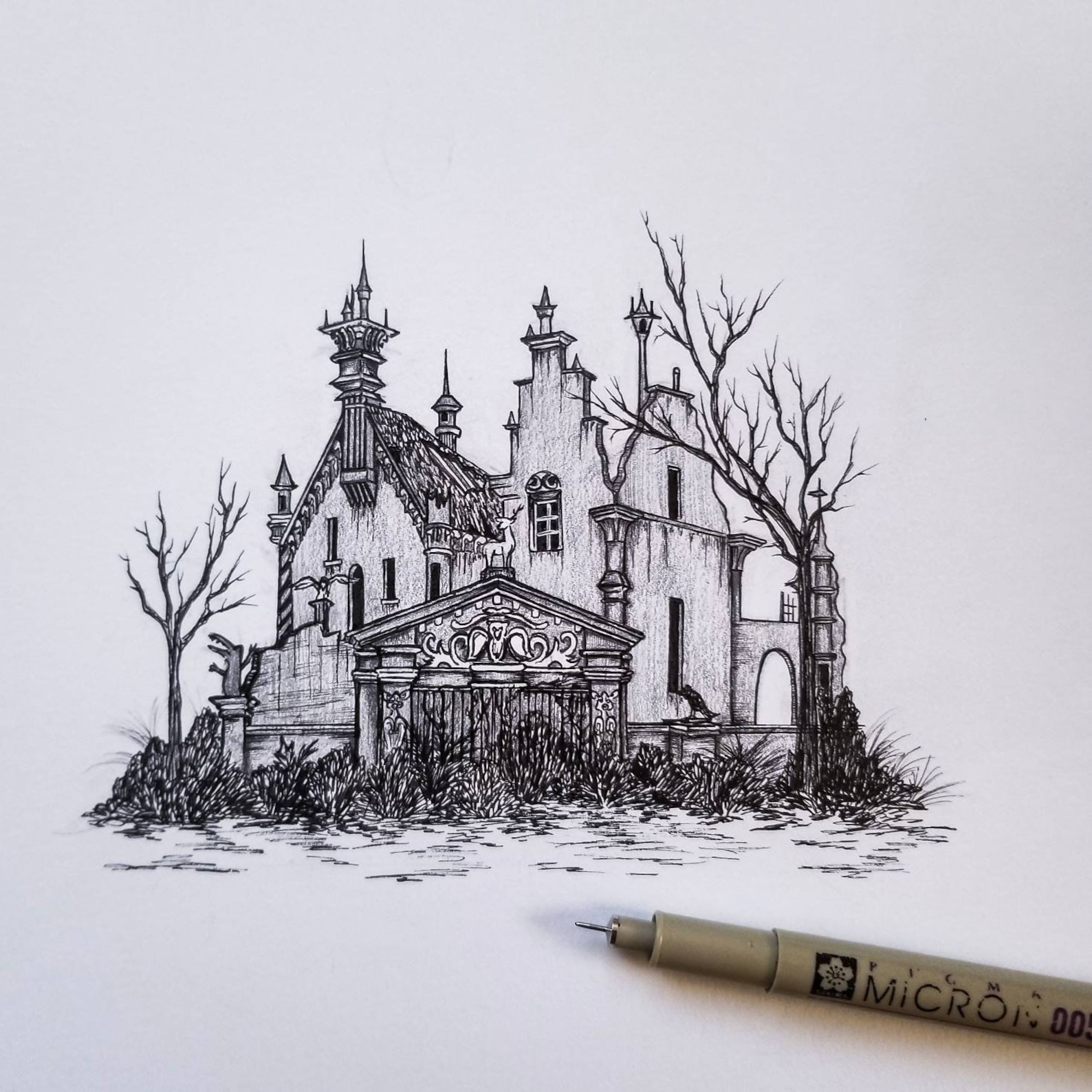 Edward Scissorhands Castle Tim Burton Wall Art Print | Etsy