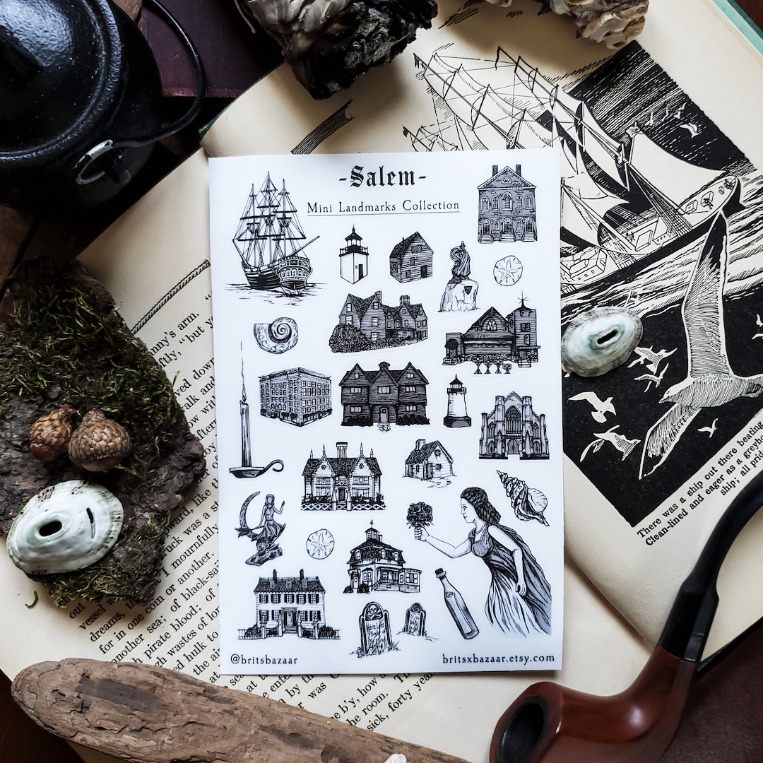 Salem Massachusetts Sticker Sheet Miniature Historical Landmarks ...