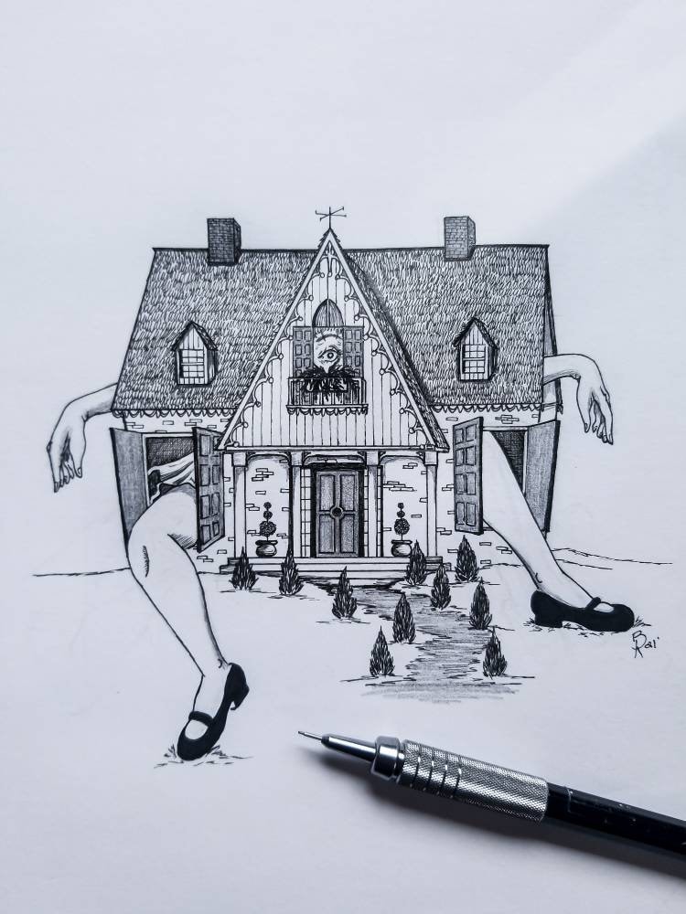 Alice in Wonderland White Rabbit's House Wall Art Print - Etsy