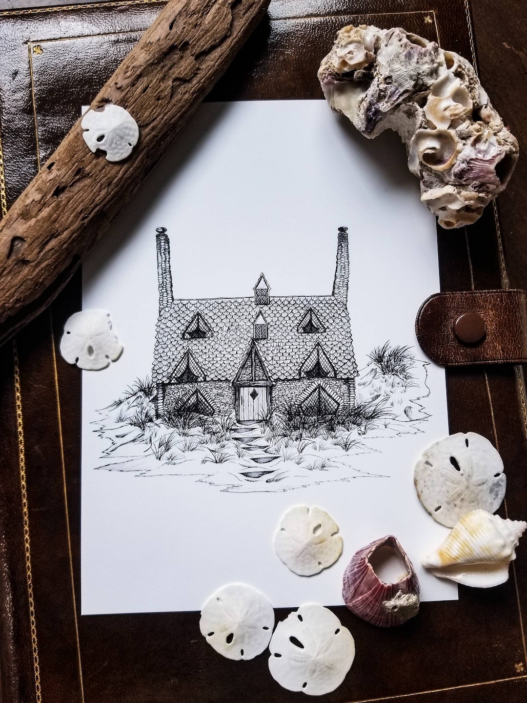 Shell Cottage by the Sea- Wall Decor Fine Art Print - Etsy