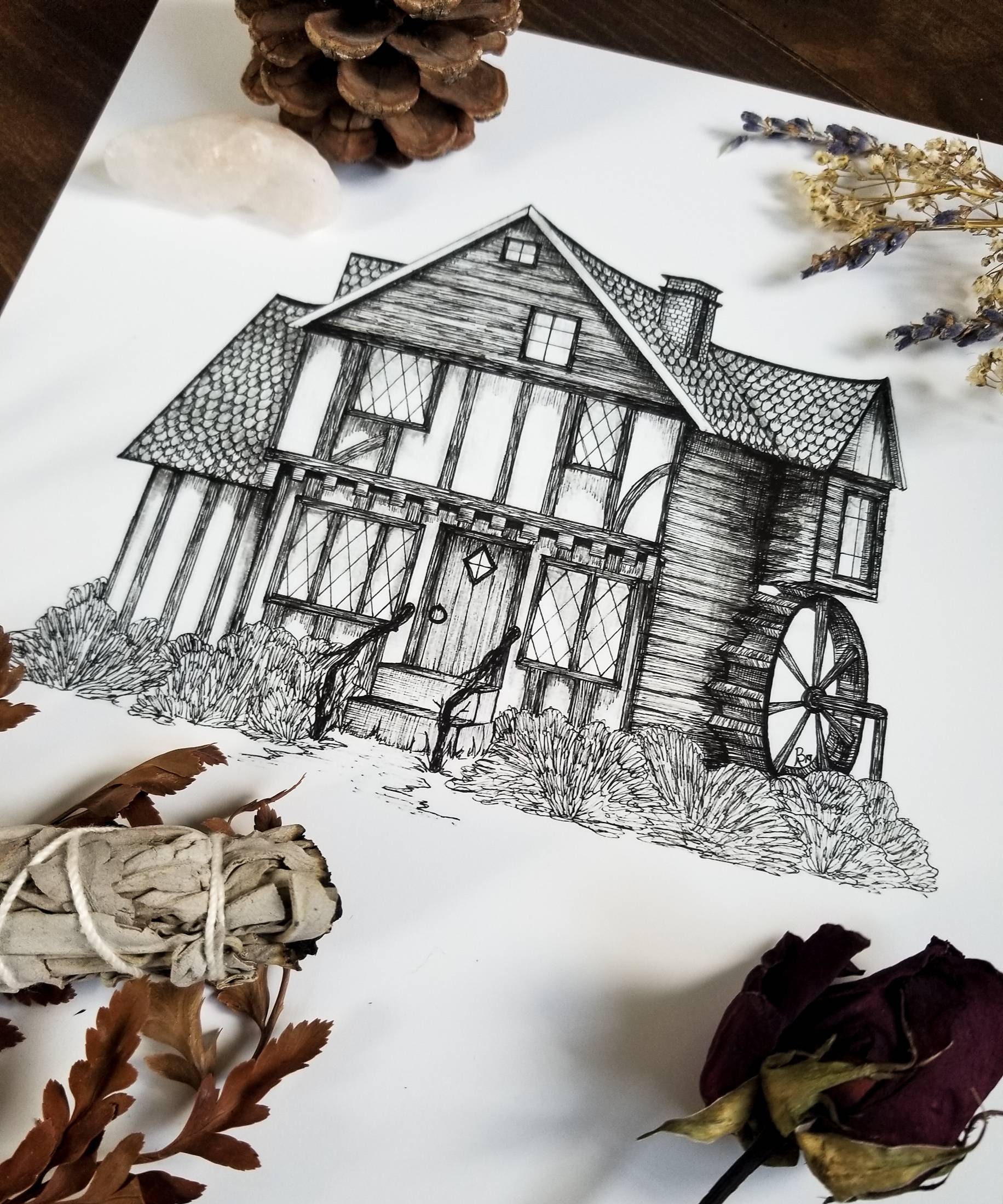 Sanderson Cottage Hocus Pocus Witch House Wall Art Print - Etsy