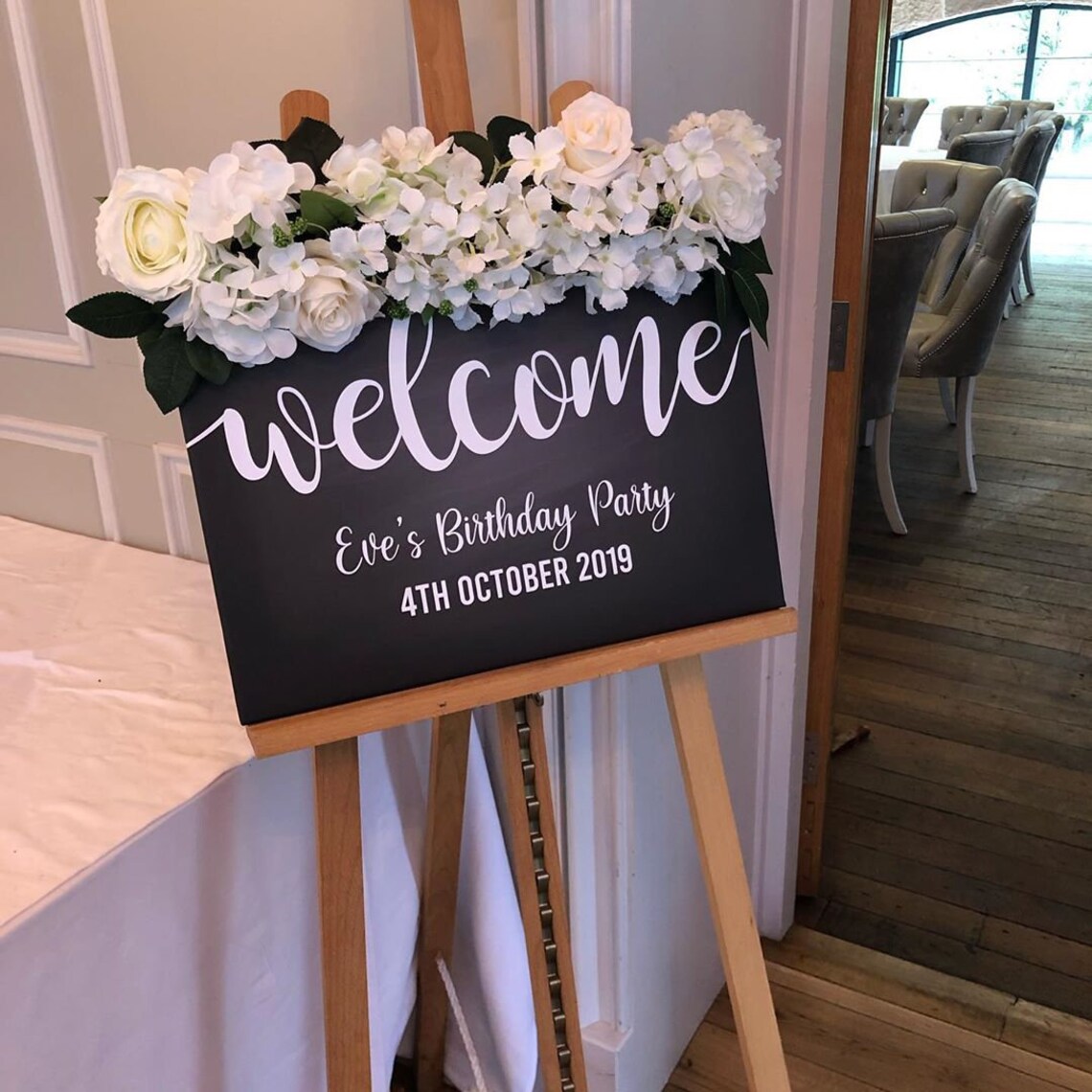 Personalised Blackboard Wedding Welcome Sign. Birthday Party ...
