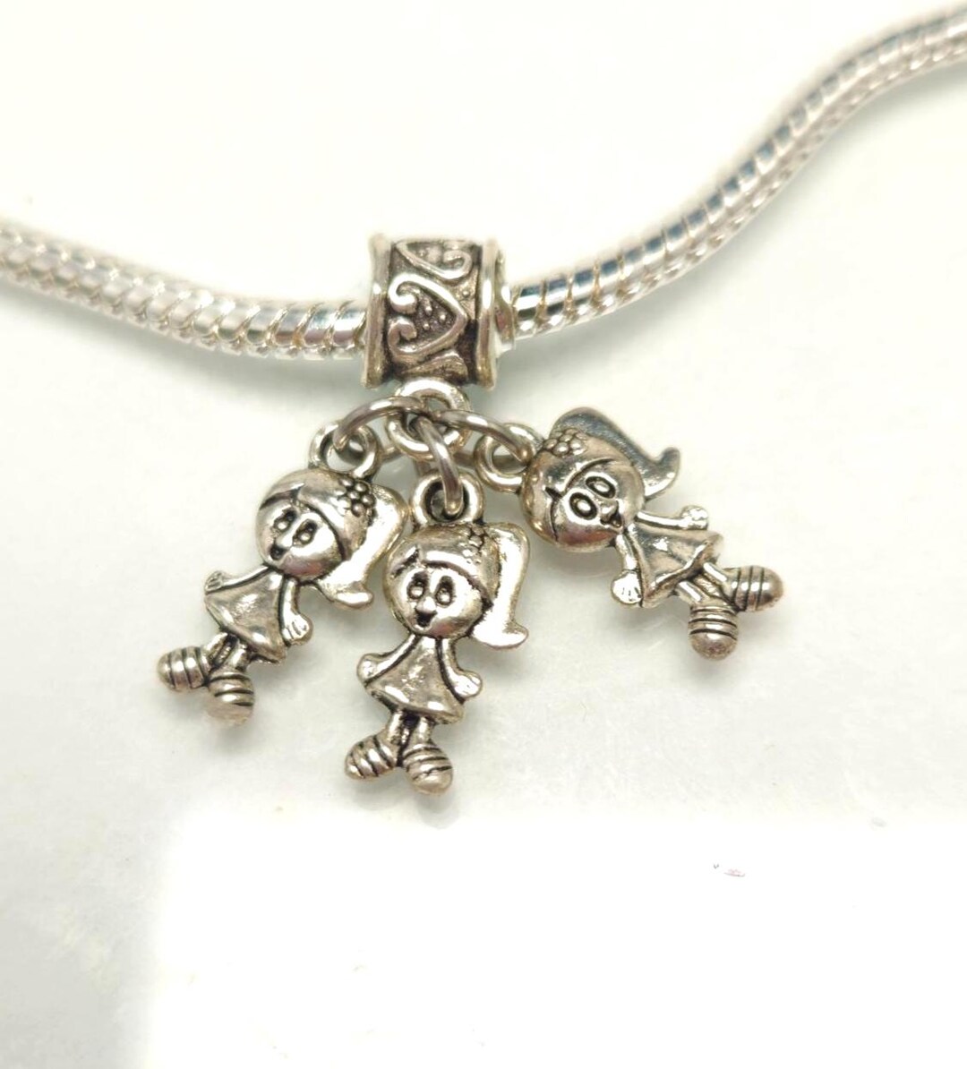 Daughter Charm, Three Daughters Charm, Triplet Charm, Sister Charm ...
