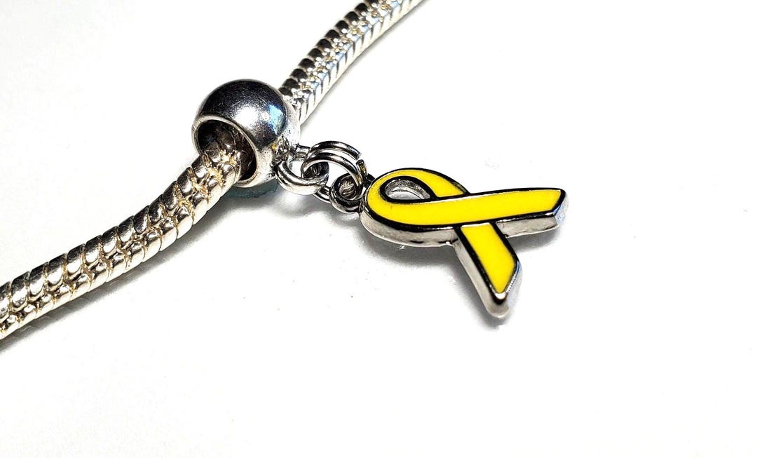 Yellow Awareness Ribbon Charm-bone Bladder Cancer-liver Cancers ...