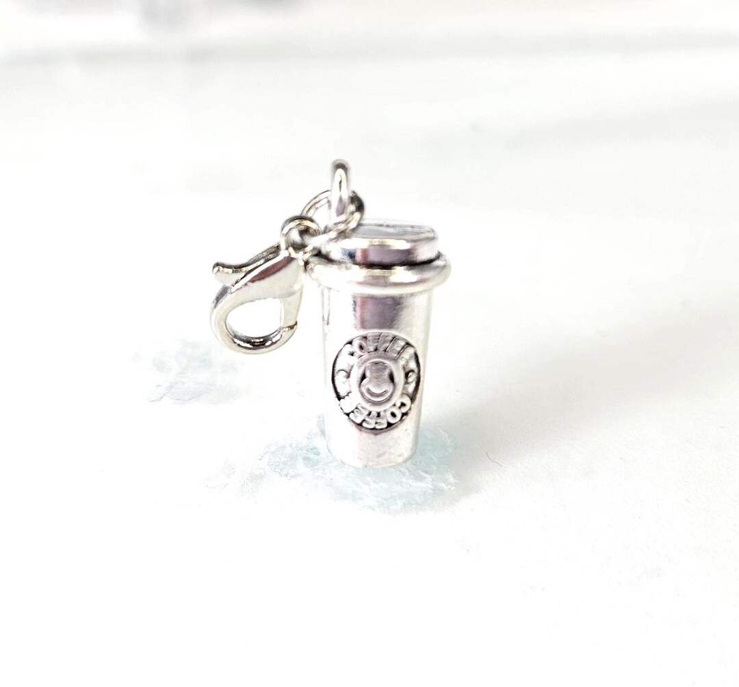 Coffee Charm, Coffee Cup Charm, Take Out Coffee Charm, Lobster Clasp ...