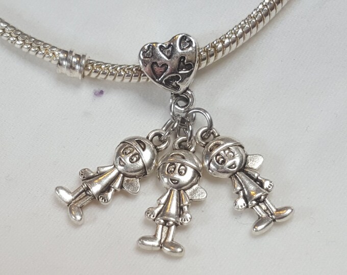 Son Charm, Three Sons , Three Brothers, Triplet Boys, Siblings, Dangle ...