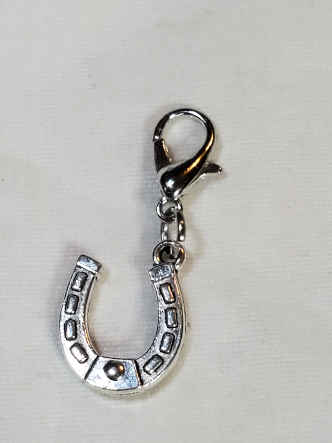 Horseshoe Charm, Dangle Charm, Horse Shoe Charm, Studded Design, Dual ...