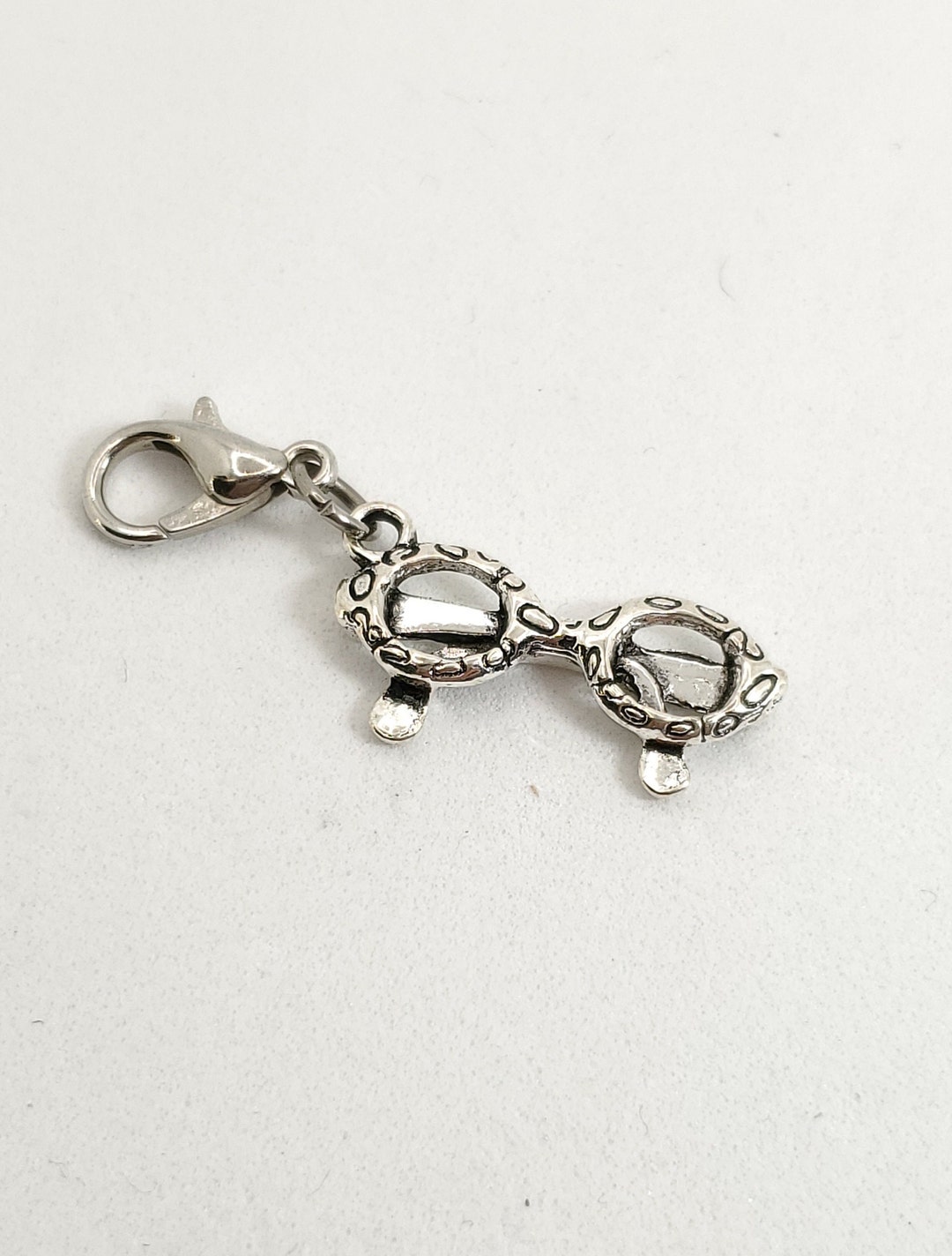 Round Eye Glasses Charm, Spectacles Charm, Dangle Charm, Reading ...