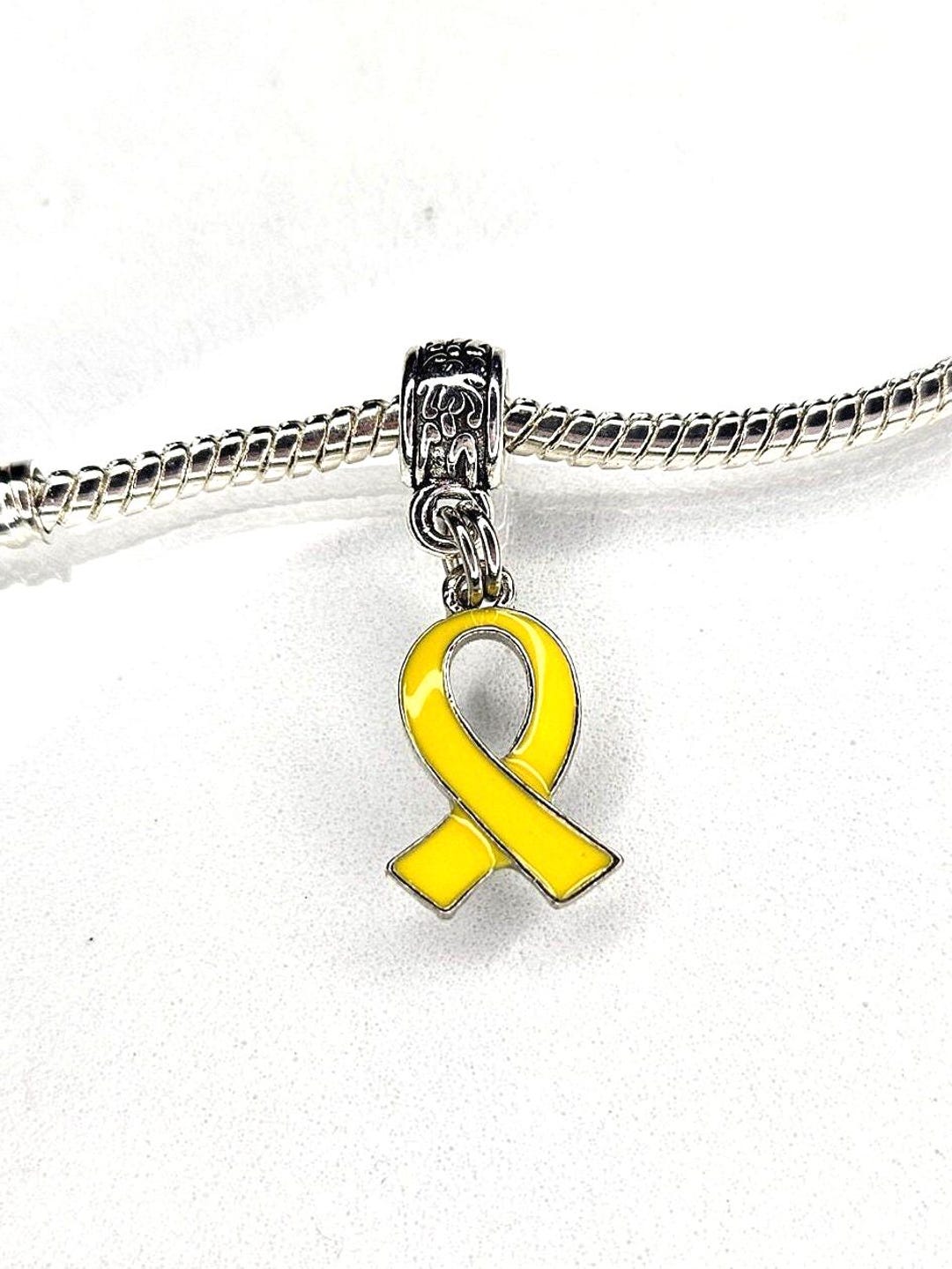 Yellow Awareness Ribbon Charm-bone Bladder Cancer-liver Cancers ...