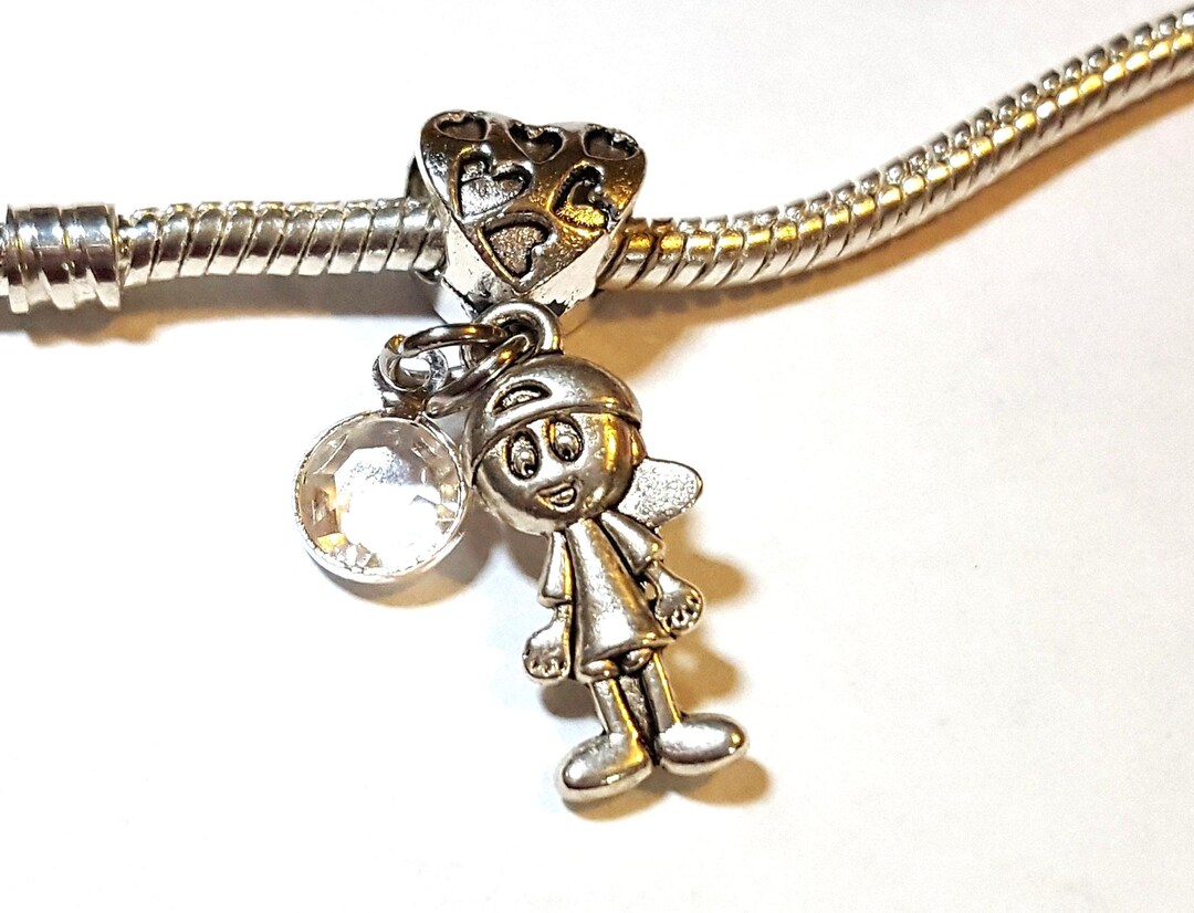 Son Charm-grandson Charm-little Boy Charm-april Birthstone-baby Boy ...