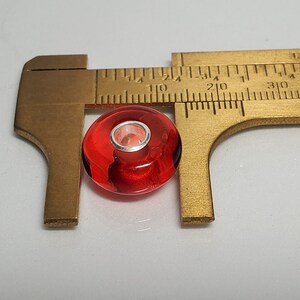 Red Glass Bead, Red Murano Glass Bead, European Bead, Translucent Glass ...